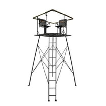 Muddy 12' Steel Hunting Stand Double Pod Hunting Tree Stands, Black ...