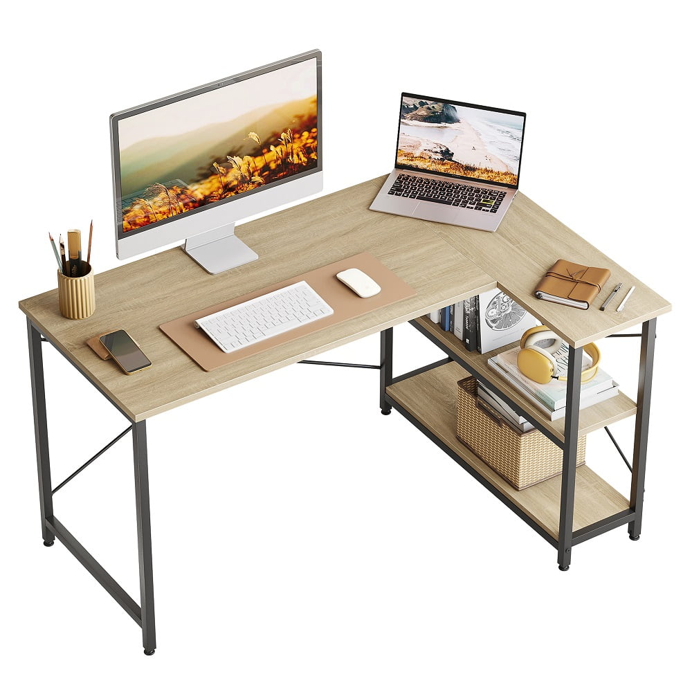 Bestier L Shaped Desk Small Corner Desk With Shelves 120CM Reversible ...