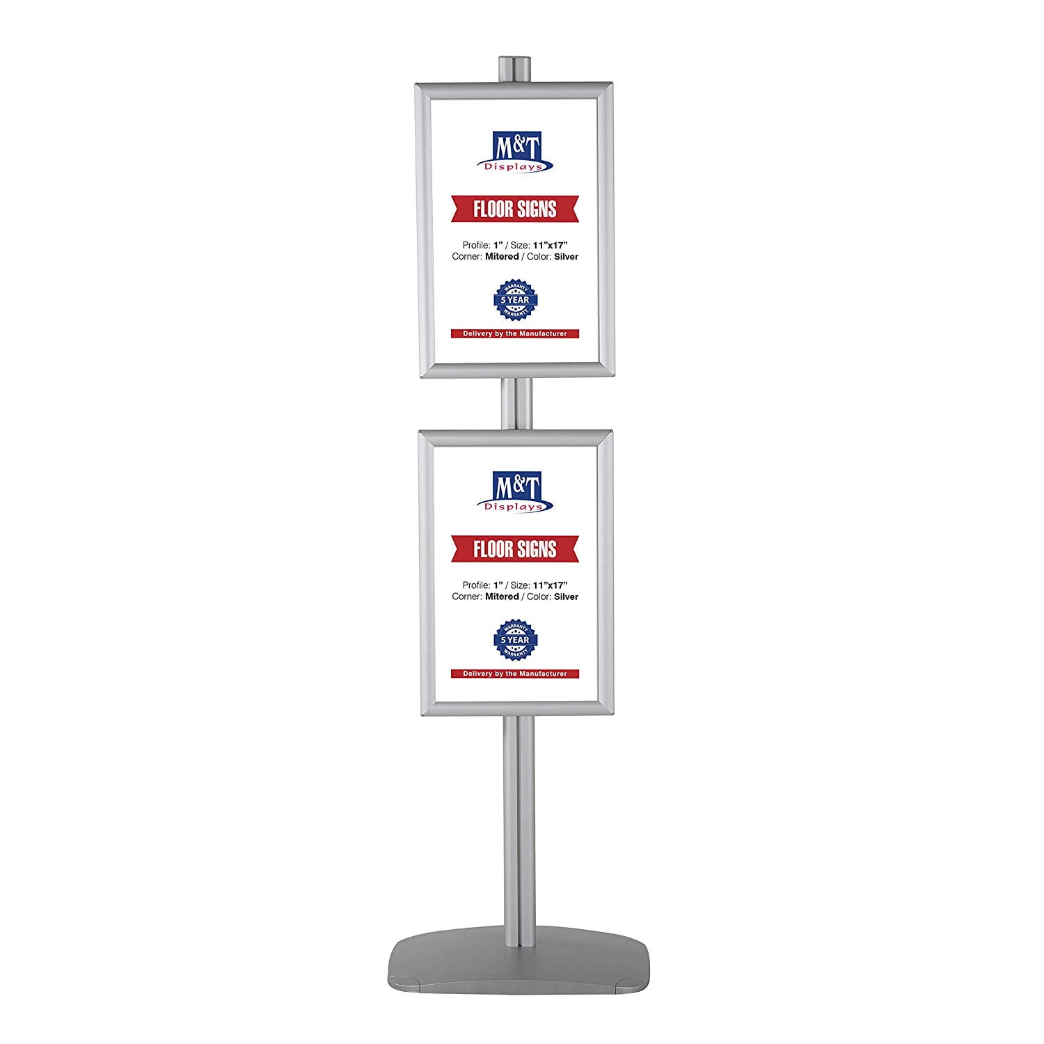 M&T Displays Free Standing Advertising Display Stand with 2 x (11x17 ...