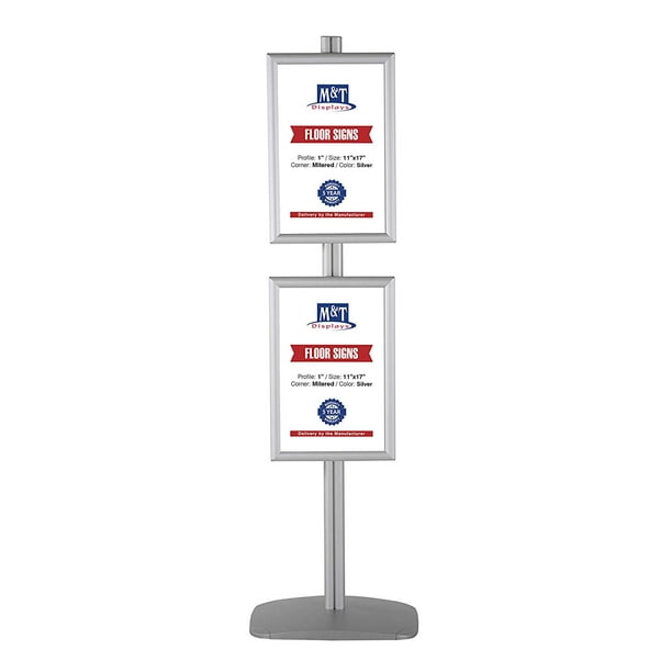 M&T Displays Free Standing Advertising Display Stand with 2 x (11x17 ...