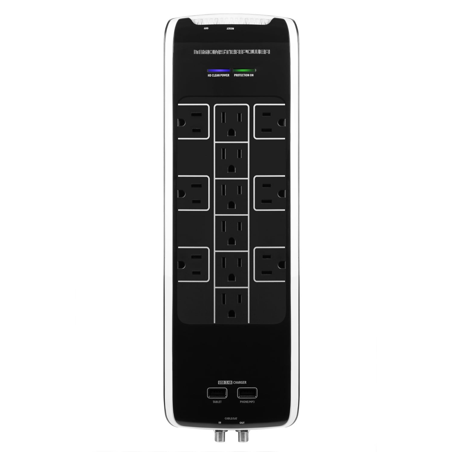 Monster Power Platinum 1200 Surge Protector 2160 Joules 12 Outlet 2 USB ...