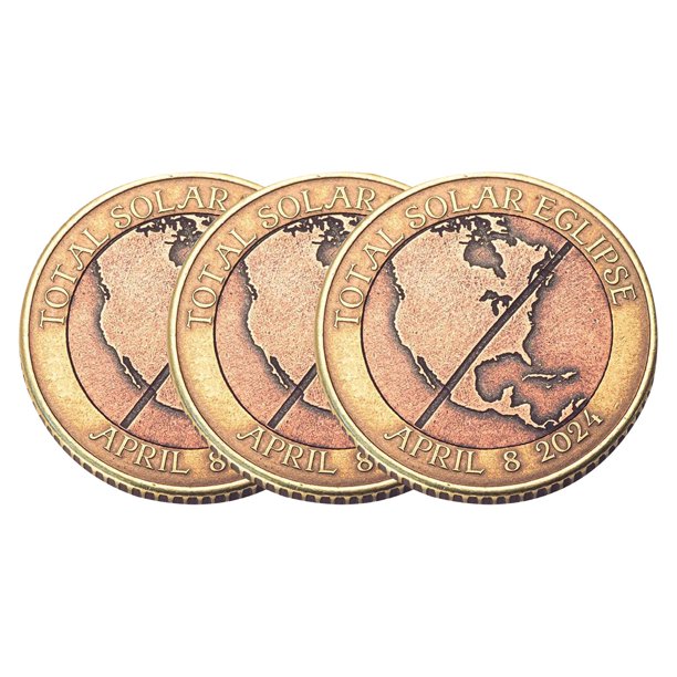 Limited time offer!2024 Total Solar Eclipses Commemorative Coin, Eclipses Toys, Total Solar ...