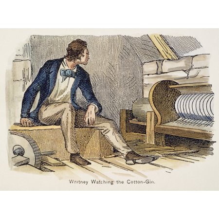 Eli Whitney (1765-1825). /Namerican Inventor. Watching His Cotton Gin ...