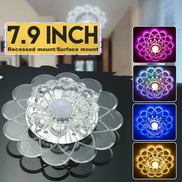 Fashionable 5W Crystal LED Ceiling Light Modern 4 Modes Multi-Color ...