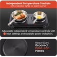 Electric Double Cast Iron Burner, 1500 Hot Plate with Temperature ...