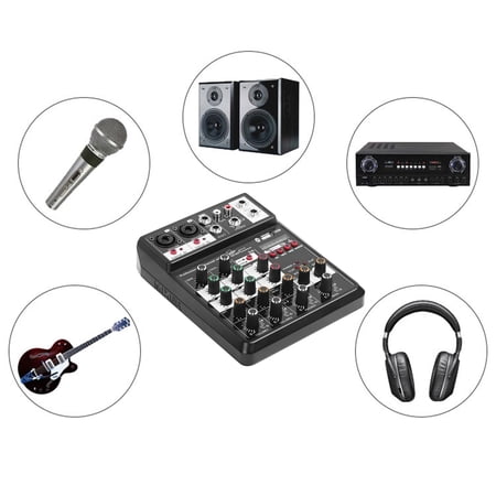 Portable Mixing Console USB Tuning 4 Channel Mixer Sound with Sound ...