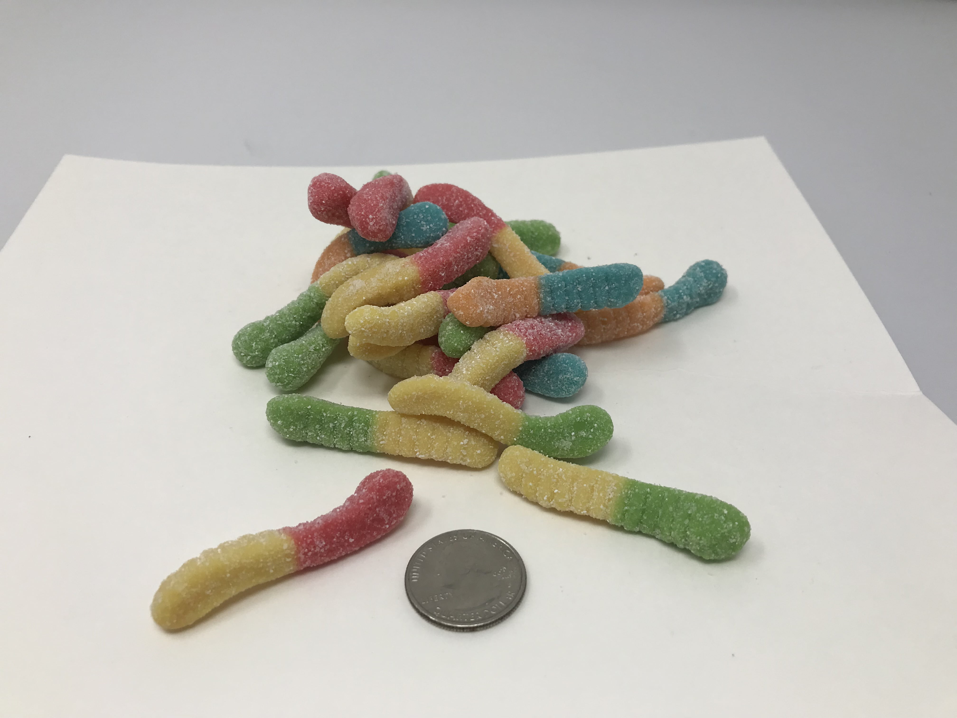 Sour Mini Neon Worms 4.5 pounds gummy neon worms gummi candy - Walmart.com