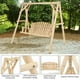 Costway A-Frame Wooden Porch Swing Outdoor garden rural Torched Log ...