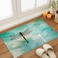 Abstract Art Door Mat Black White Dragonfly Wings Turquoise Gradient ...