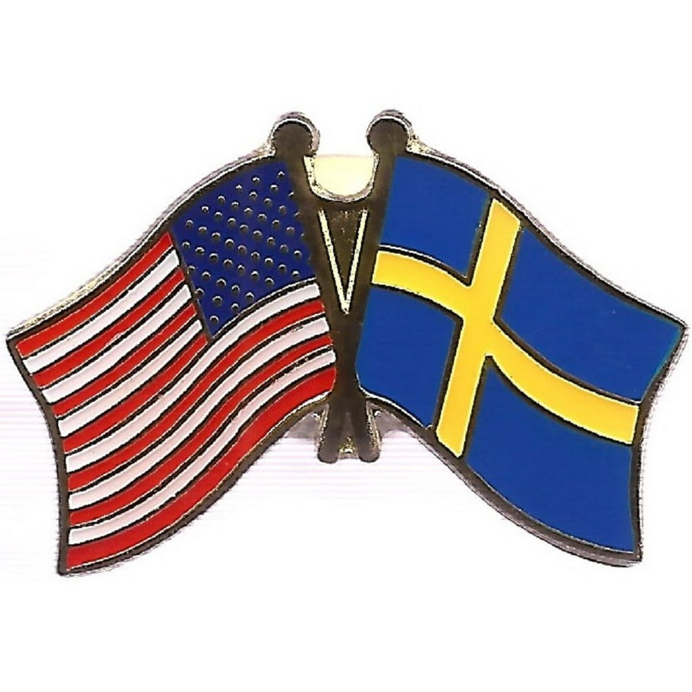 PACK of 3 Sweden & US Crossed Double Flag Lapel Pins, Swedish ...