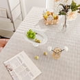 Checkered Pattern Tablecloth Rectangle, Light Brown Knitting Fresh ...