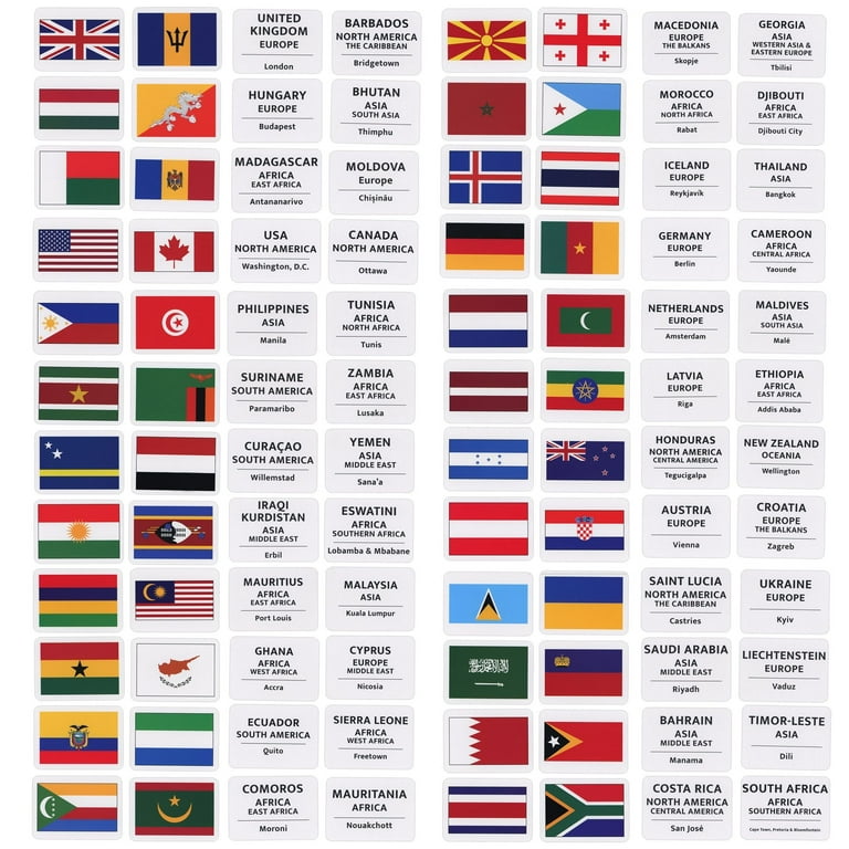 Country Flags With Names For Kids