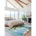 Coconut Tree Area Rug for Bedroom 3x5 Ft Nautical Blue Wood Grain ...