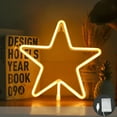 Star Neon Sign, Star Led Neon light with Base, Warm White Star Led ...