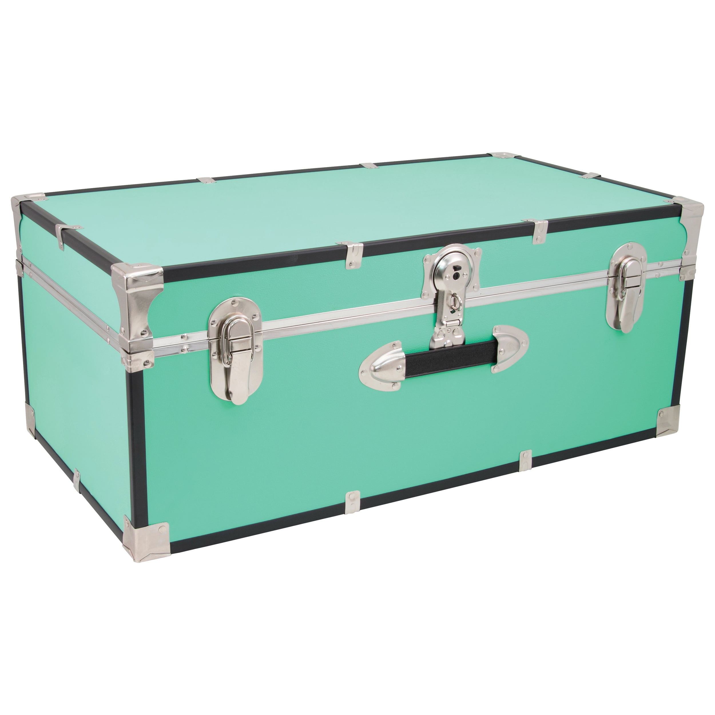 Seward Trunks 25 Gallon Wood, Plastic and Metal Trunk With Lock, Teal ...