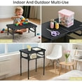 Folding Table with Storage Net, Solid Black Aluminum 2-Foot Picnic ...
