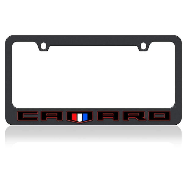 Gen 6 Camaro License Plate Frame - Black with Badge Logo - Walmart.com ...