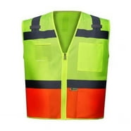 Large Hi-Viz Yellow Classic Light Weight Polyester Mesh Class 2 Two ...