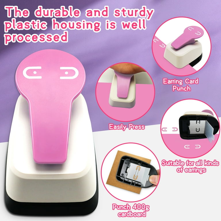 Earring Card Punch Earring Punch Pink Craft Punches Craft Lever Punch for Earring Card
