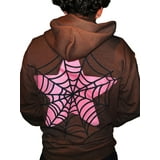 Aunavey Women's Men's Y2k Hoodie Spider Web Graphic Print Sweatshirt ...