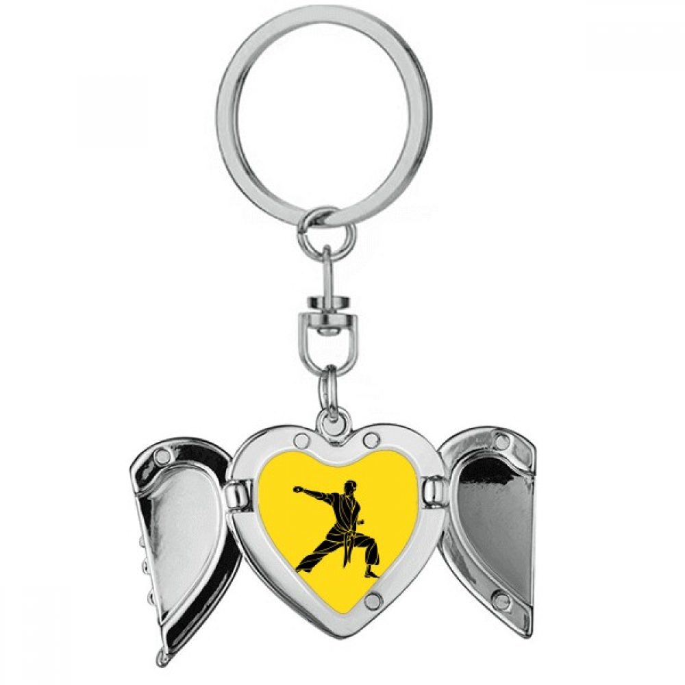 Martial Antiquity Strangling Physique Heart Angel Wing Key Chain Holder ...