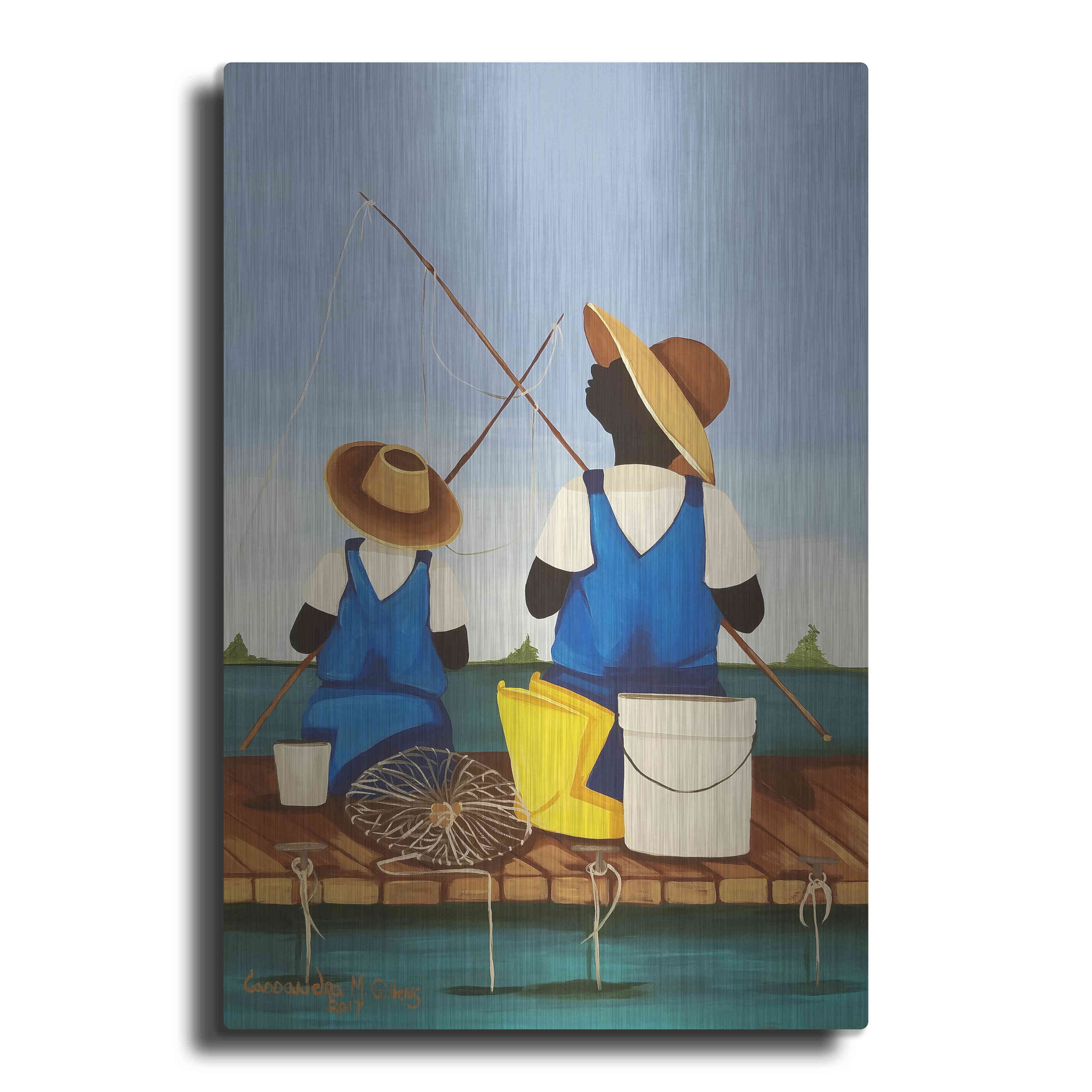 Luxe Metal Art 'Father and Son Bonding' by Cassandra Gillens, Metal ...