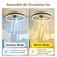 20" Smart Silent Ceiling Fan with Light – Crystal Flush Mount LED Fan ...