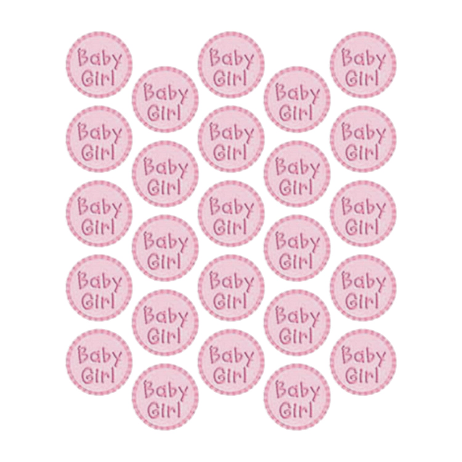 Baby Girl Round Stickers - 1 inch x 1 inch - 25 Stickers Per Pack ...