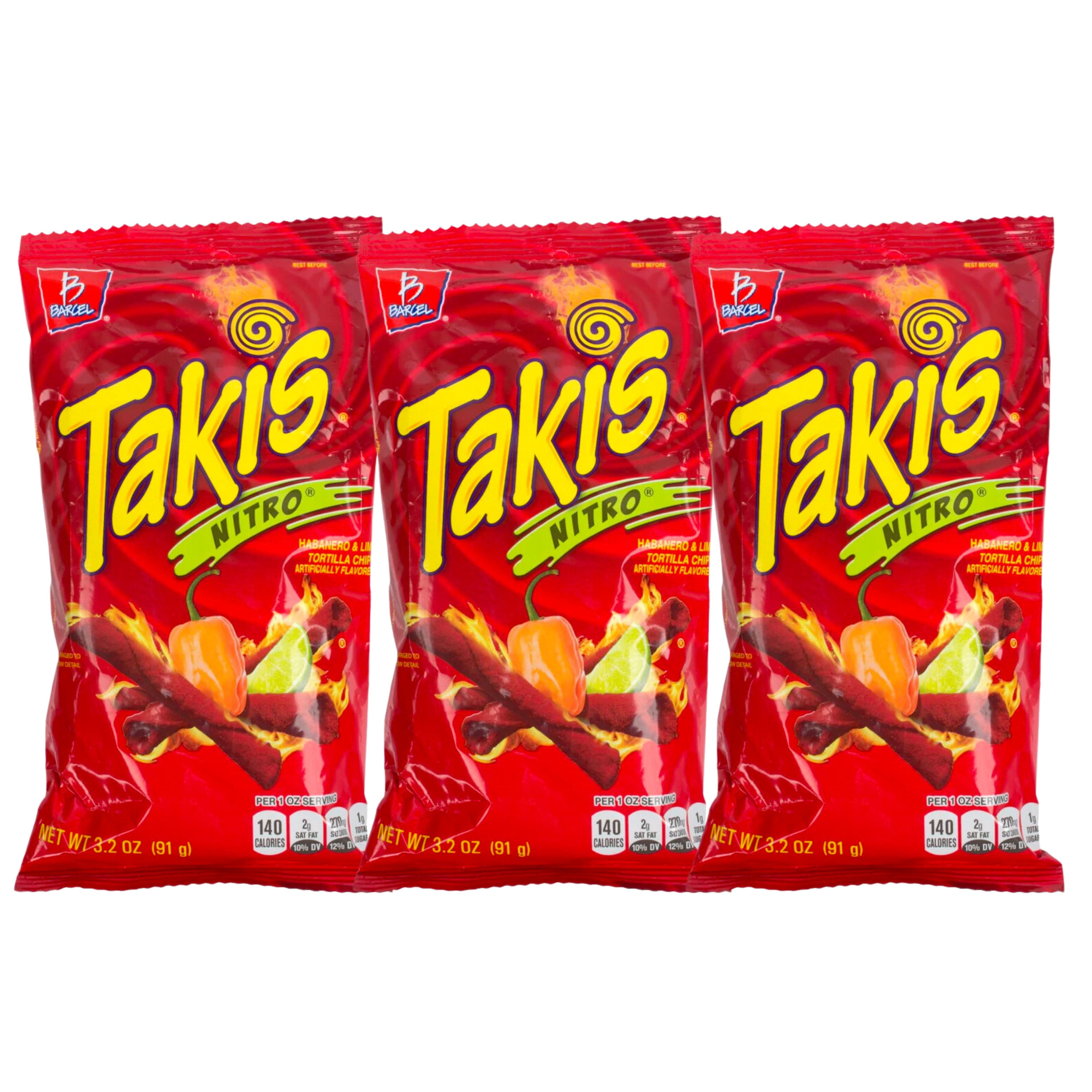Barcel Takis Nitro Tortilla Chip Snacks (3.2 oz., Pack of 3) - Walmart.com
