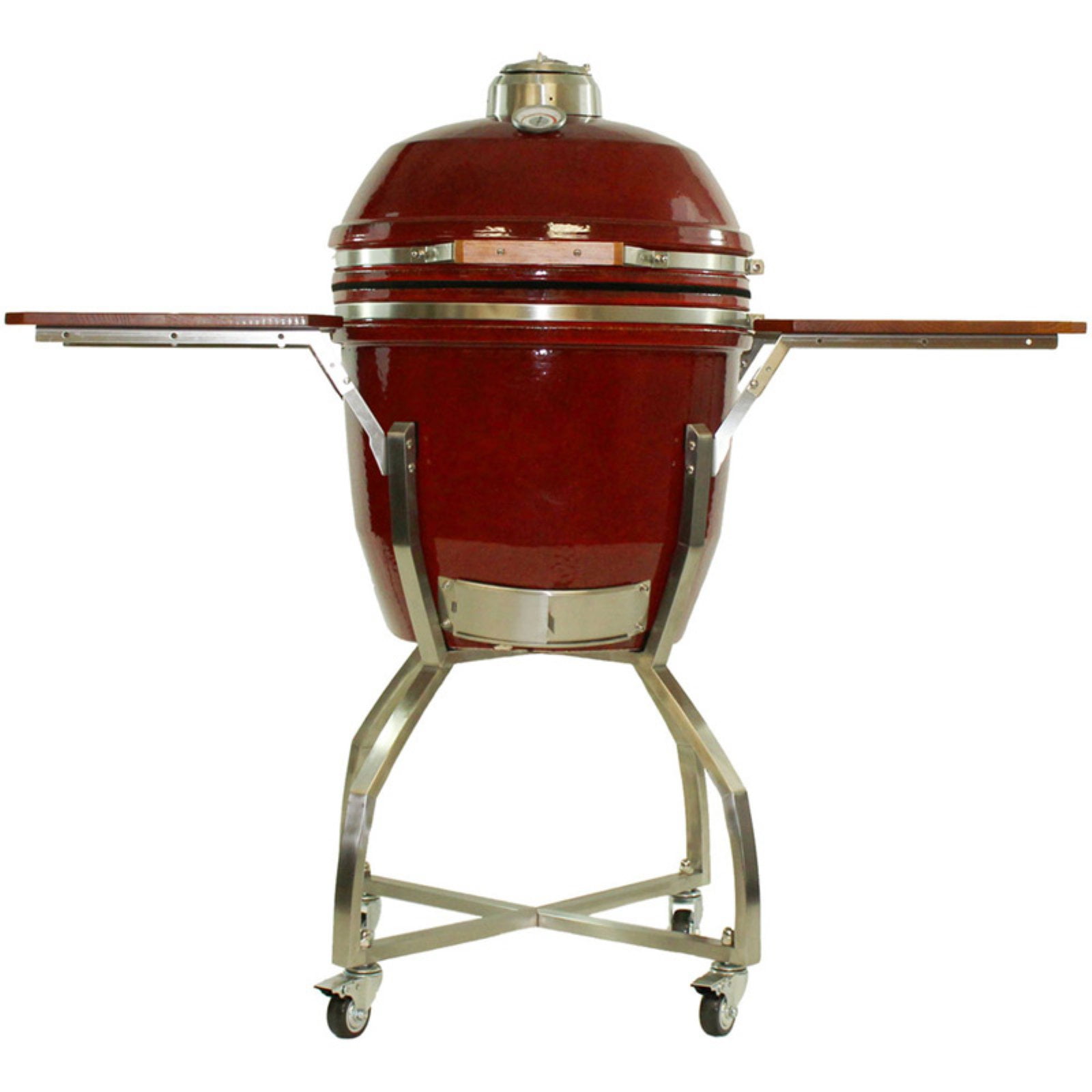 Hanover Ceramic Kamado Grill with Stainless Steel Cart and Accessories ...