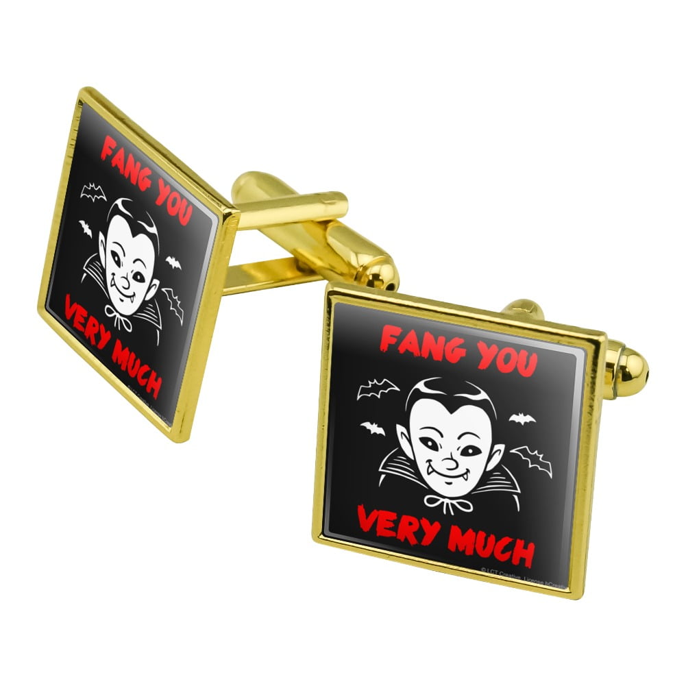 Fang Thank You Very Much Vampire Funny Humor Square Cufflink Set ...