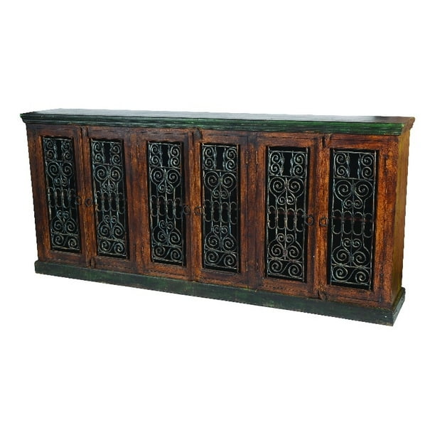 Arvada 6 Cast Iron Door Buffet on Mango Solid Wood in Brown - Walmart.com
