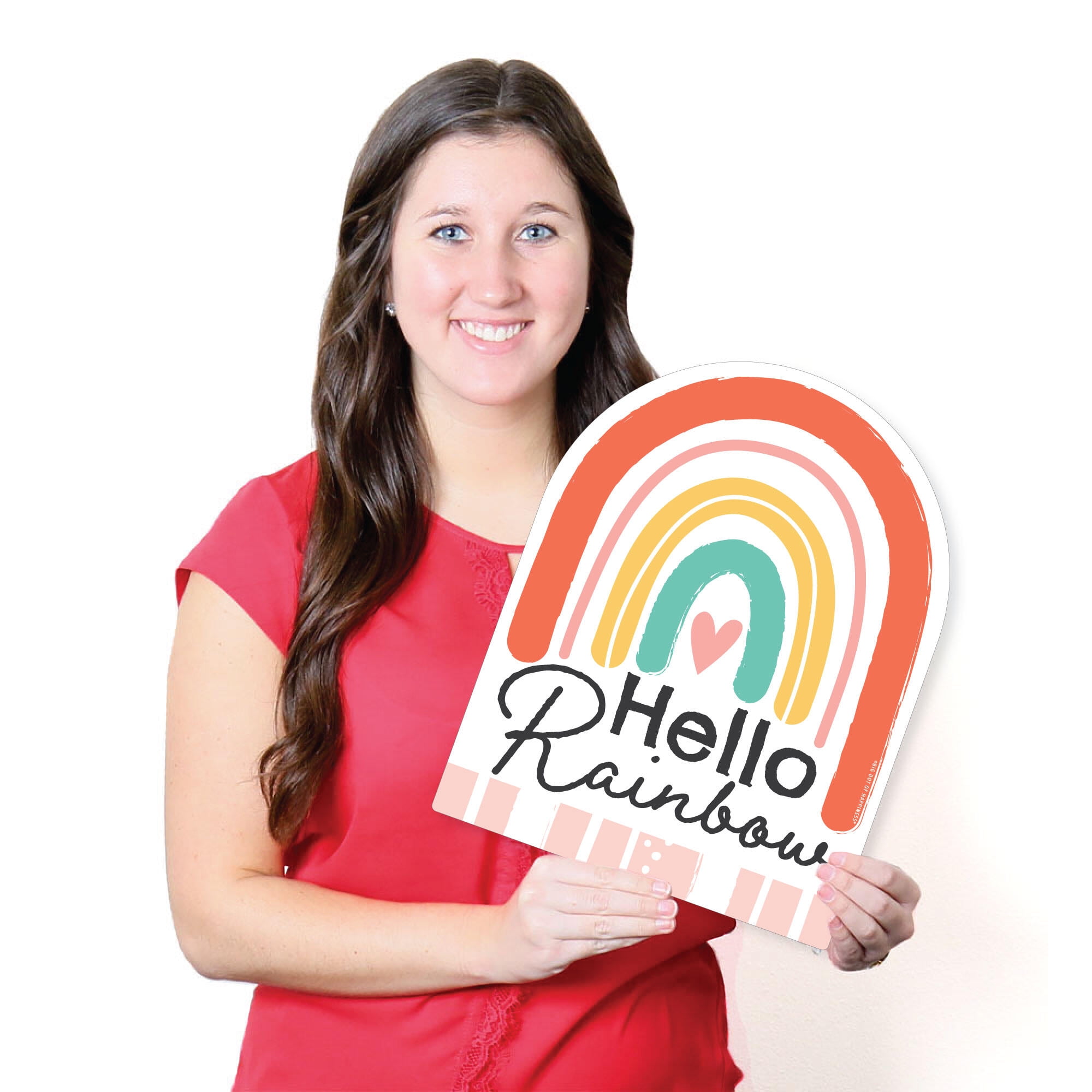 Big Dot of Happiness Hello Rainbow – Outdoor Lawn Sign – Boho Baby ...