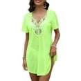 FOLUNSI Womens Plus size Swimsuit Cover Ups V Neck Lace Crochet Summer ...