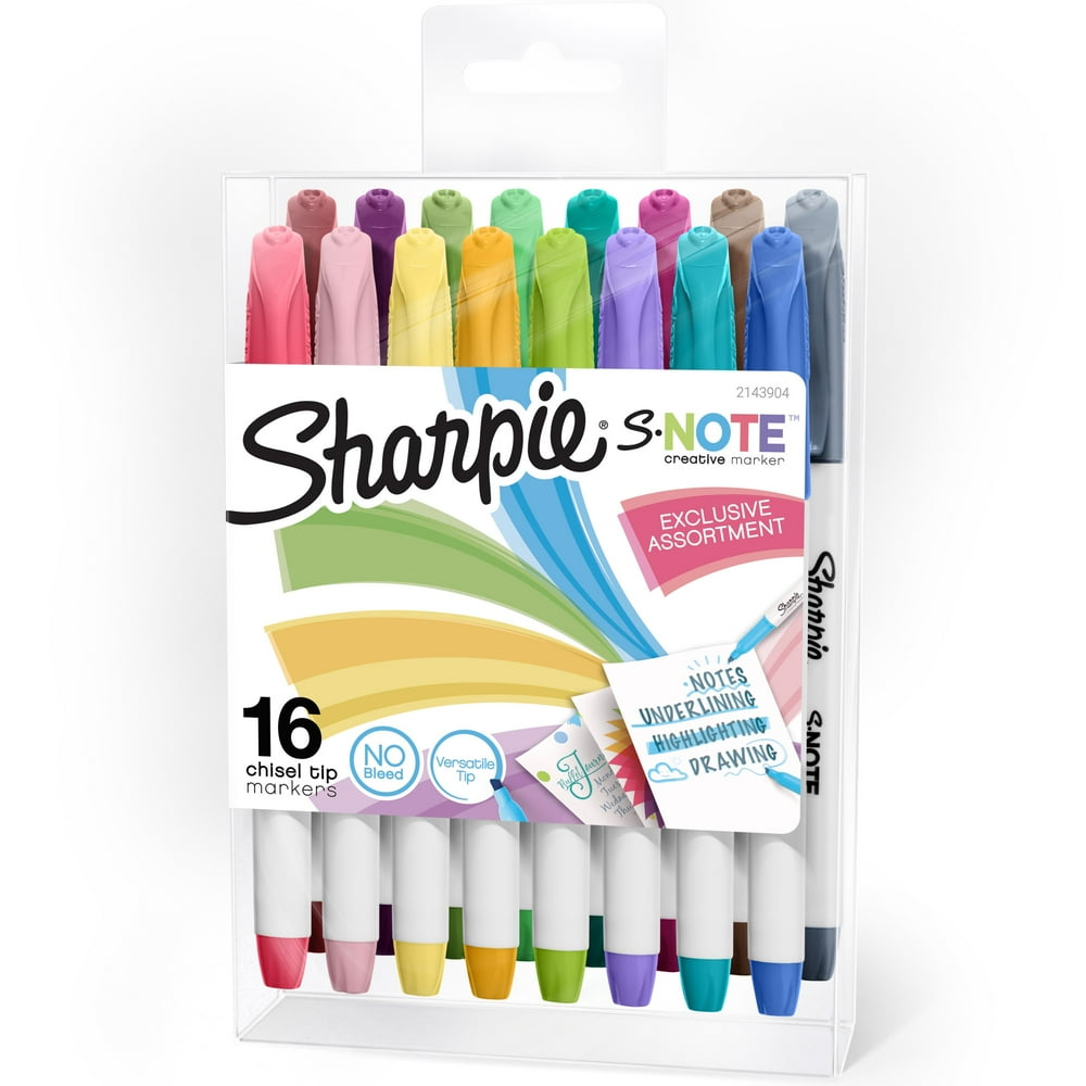 Sharpie S-Note Creative Markers, Assorted Colors, Chisel Tip, 16 Count ...