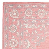 SAFAVIEH Micro-Loop Britton Floral Bordered Wool Area Rug, Pink/Ivory ...