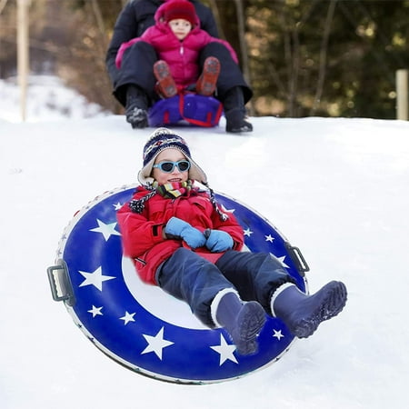 Heavy Duty Snow Tube, 47 Inch Snow Tube Sled for Kids and Adults, with ...