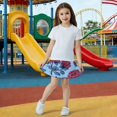 Bluebackground Roses Pattern Cotton Skirt Built-in Liner Elastic A-Line ...