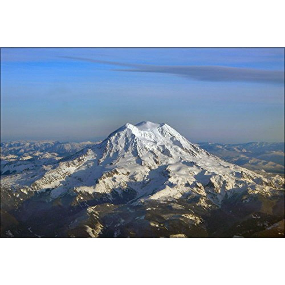 24x36 Poster; Three Summits Of Mt. Rainier Are Liberty Cap, Columbia ...