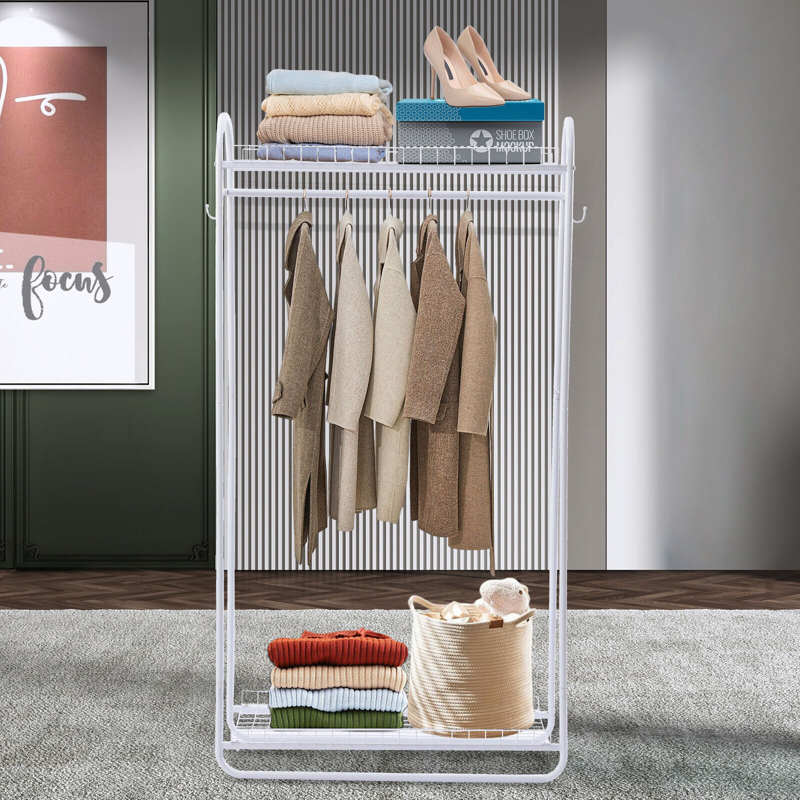 Modern Clothes Rack Clothing Store Garment Bag Display Rack Metal Dress ...