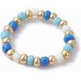 10 Set Glass Seed Beaded Stretch Rings Set Flower Stackable Rings ...