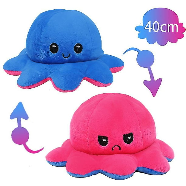 40cm Giant Reversible Octopus Stuffed Animal Reversible Happy Sad ...