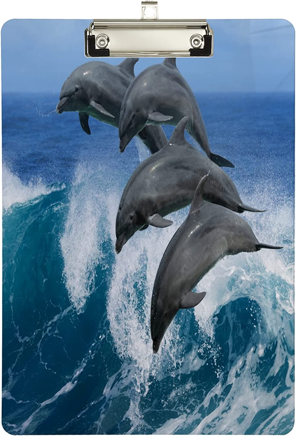 FMSHPON Four Beautiful Dolphins Jumping Over Breaking Wave Clipboard ...