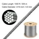 BENTISM 316 Stainless Steel Wire Rope Cable, 3/16", 1x19, 1000 ft reel ...