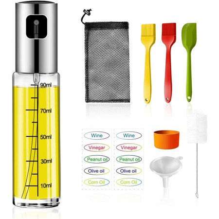 Oil Spray Bottle, Oil Sprayer for Cooking with 3 Pastry Brushes, Oil ...