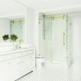 VIGO Winslow Frameless Sliding Shower Enclosure Matte Brushed Gold 36"D x 48"W x 80"H, Left ...