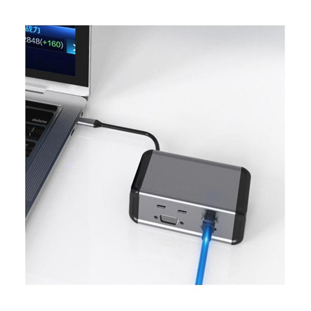 12 en 1 Vertical Usb 3.0 4k compatible con Vga Tf Reader Usb-c Split ...