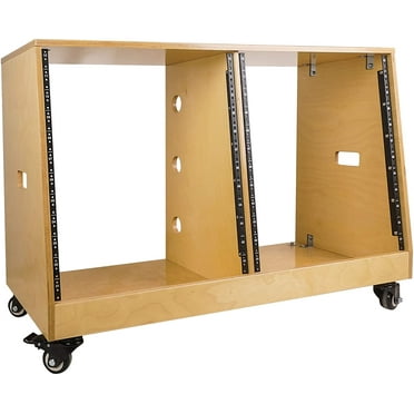 Sound Town DIY Solid Carbonized Bamboo Slanted 20U Studio Rack (12U Top ...