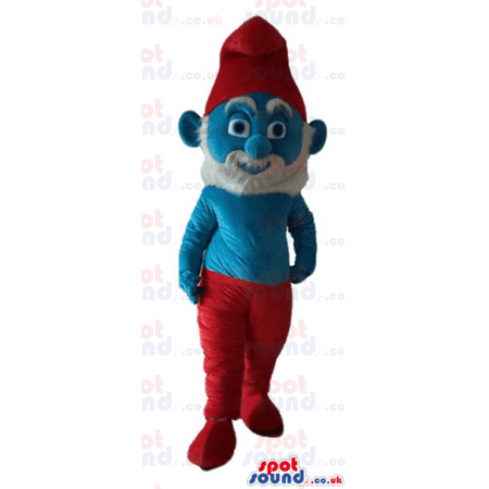 Papa smurf with a white beard- red trousers and a red hat - Mascots ...