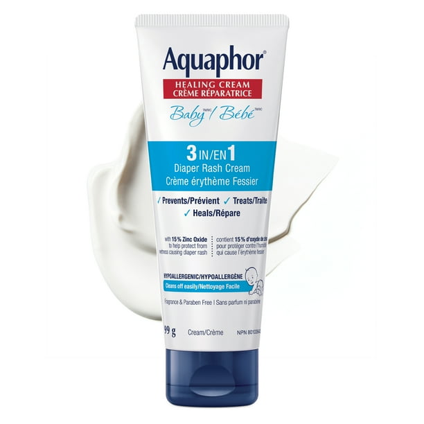 Aquaphor Baby Healing Diaper Rash Cream, 15% Zinc Oxide, Fragrance Free ...
